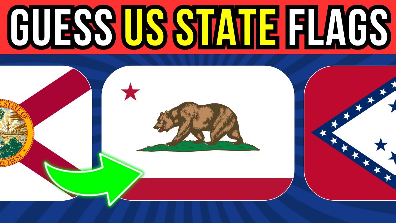 Guess the U.S. States Behind the Flags Challenge! 🇺🇸🗽 ALL 50 States ...