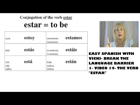 Spanish with Vicki- Level 1- Video 14- "Estar"- The second verb to be ...