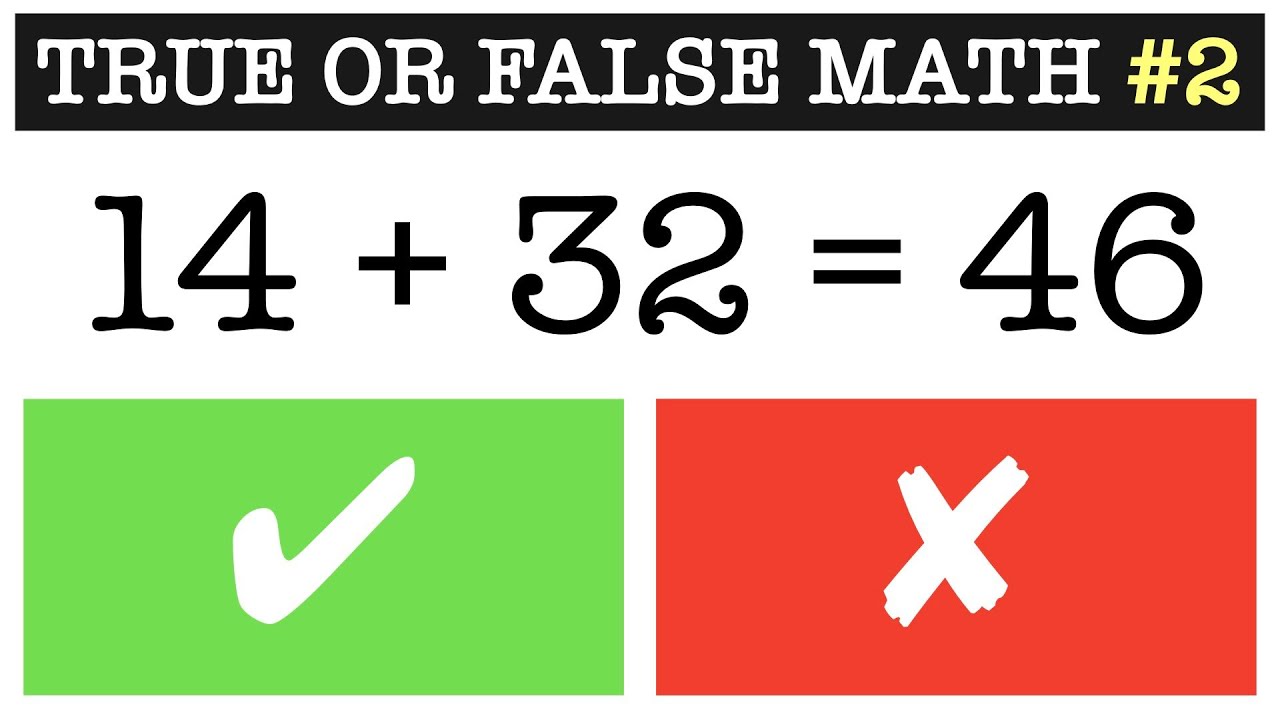 True or False Math Speed Test #2 - Addition Subtraction Multiplication ...