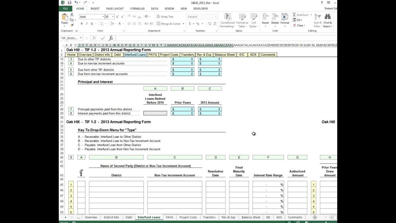 TIF Annual Report - Part 4: The Interfund Loan Tab - YouTube