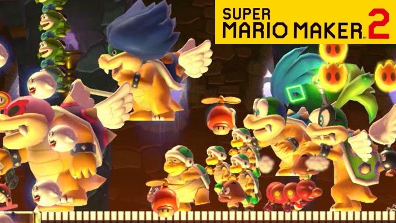 SUPER MARIO MAKER 2 - KOOPALINGS BOSS FIGHT & BATTLE, AUTO LEVEL STAGES ...