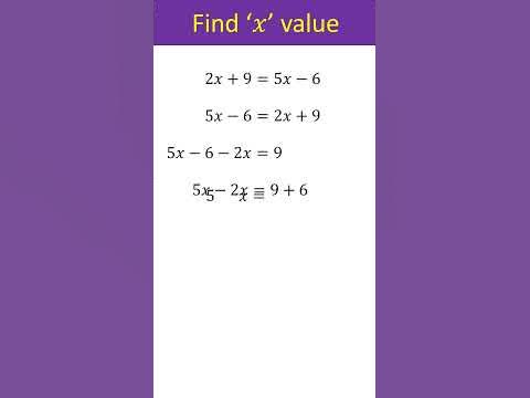 Find 'x' value - YouTube