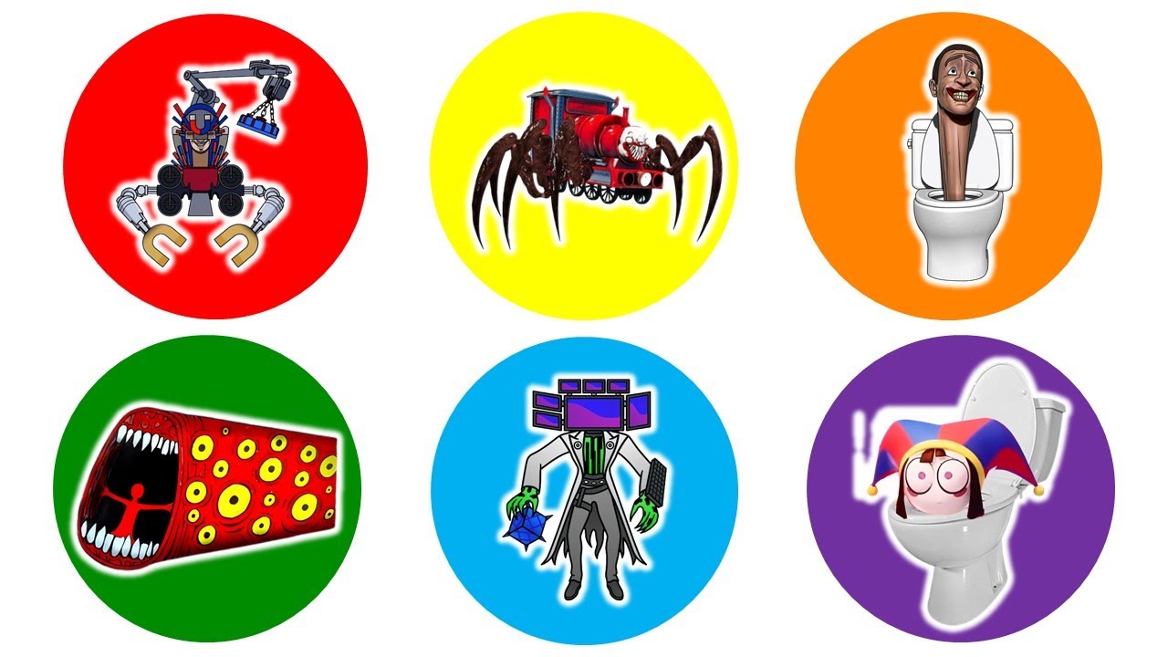Spinwheel Skibidi magnet, Choco Charles, Skibidi toilet, Train eater,Pc ...