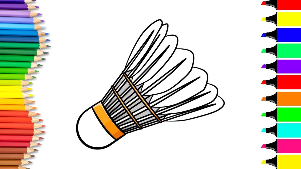 How to draw Badminton Shuttlecock | Badminton Shuttlecock drawing - YouTube