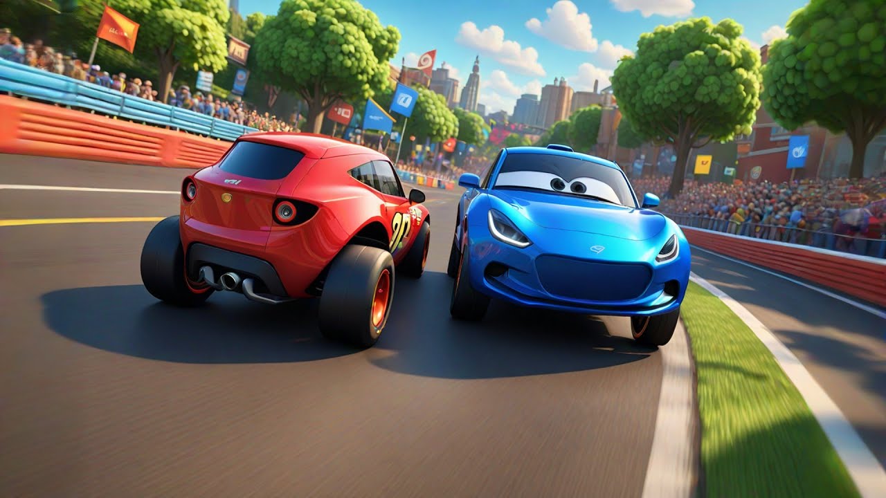 Four Racing Cars Count to Twenty | Counting Song for Kids | Learn ...