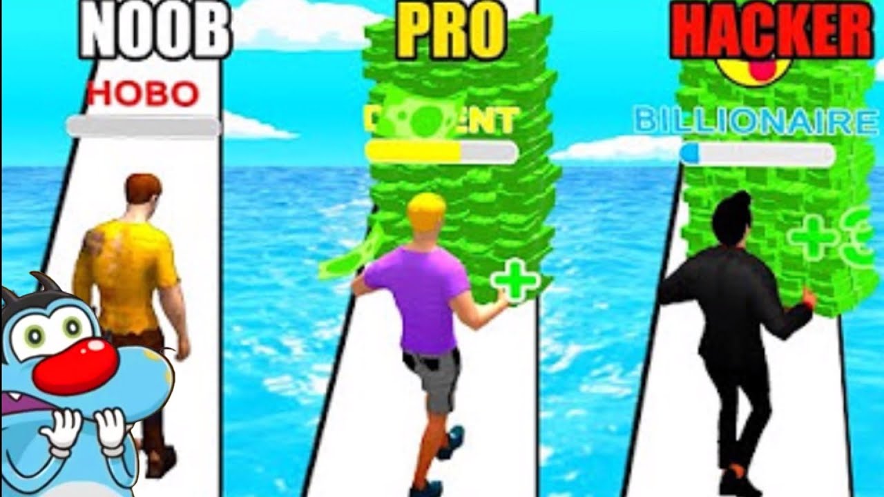 NOOB vs PRO vs HACKER In Crowd Runner | With Oggy And Jack | Rock ...