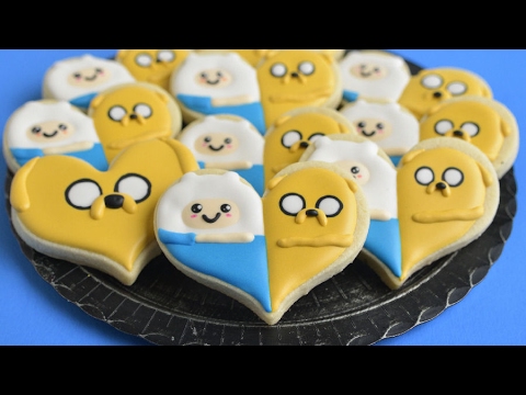 FINN AND JAKE ADVENTURE TIME COOKIES, HANIELA'S - YouTube