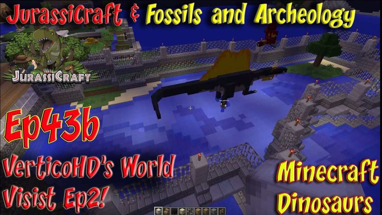 JurassiCraft & Fossils and Archeology Mod Jurassic World Ep43b ...