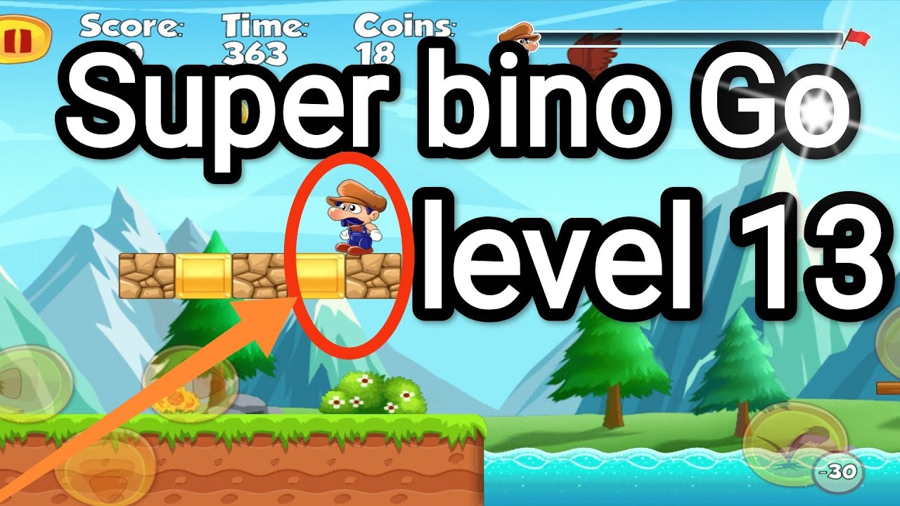 Super bino Go - level 13 , level up / All level gameplay , Super mario ...