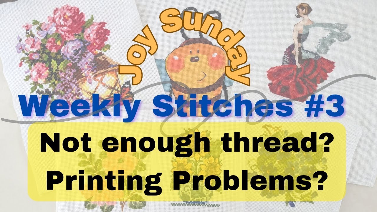 Weekly Stitches 3 - Running out of thread Joy Sunday Kits #flosstube # ...