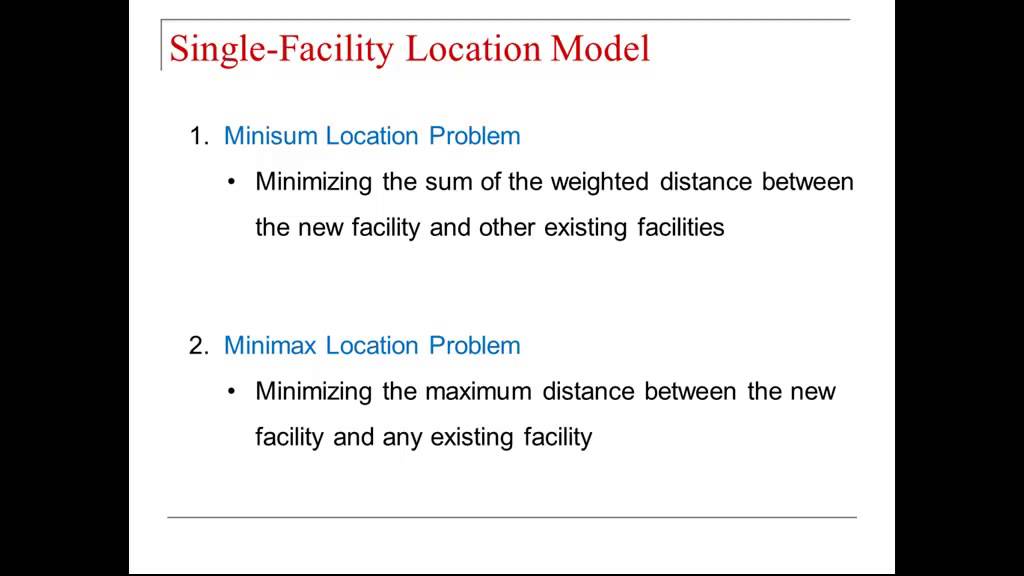 Lecture 12 Single Facility Location Problem Youtube