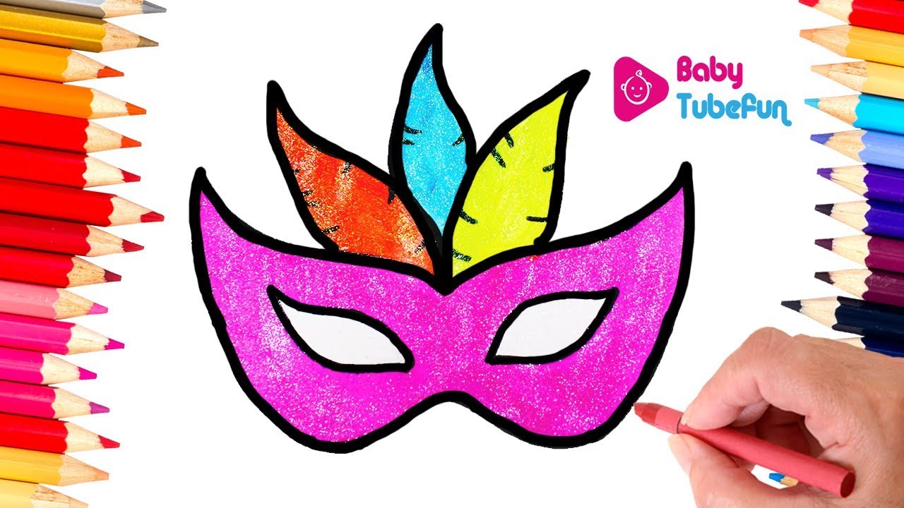 How to Draw Barbie Mask for Kids |Coloring Pages | Fun Art Learning ...