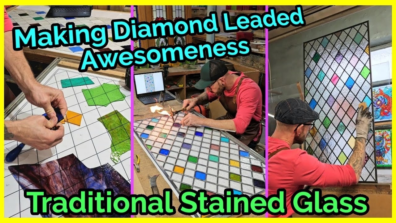 I Made This Diamond Leaded Stained Glass Awesomeness - YouTube
