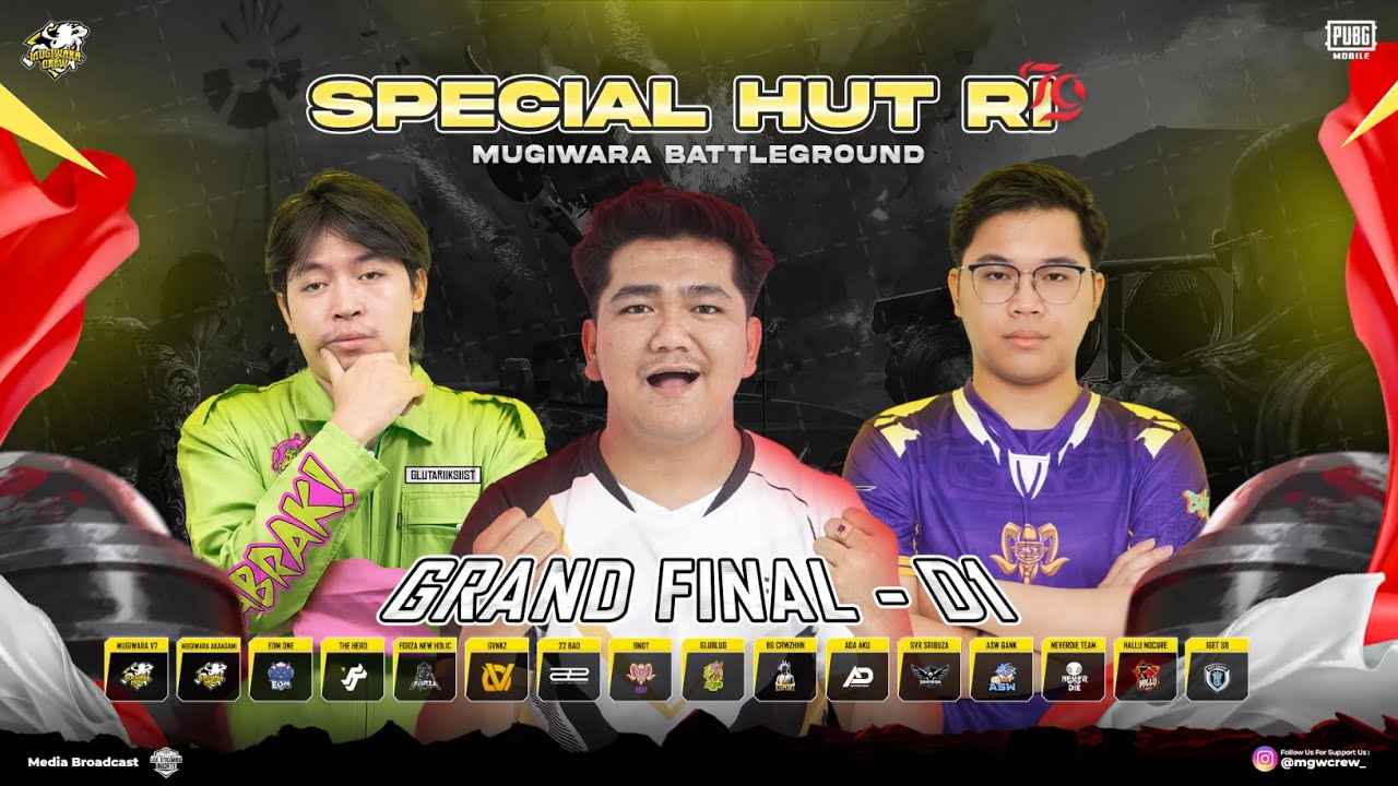 GRAND FINAL - D1 | MUGIWARA BATTLE GROUND SPECIAL HUT RI, KE 79 | PUBG ...