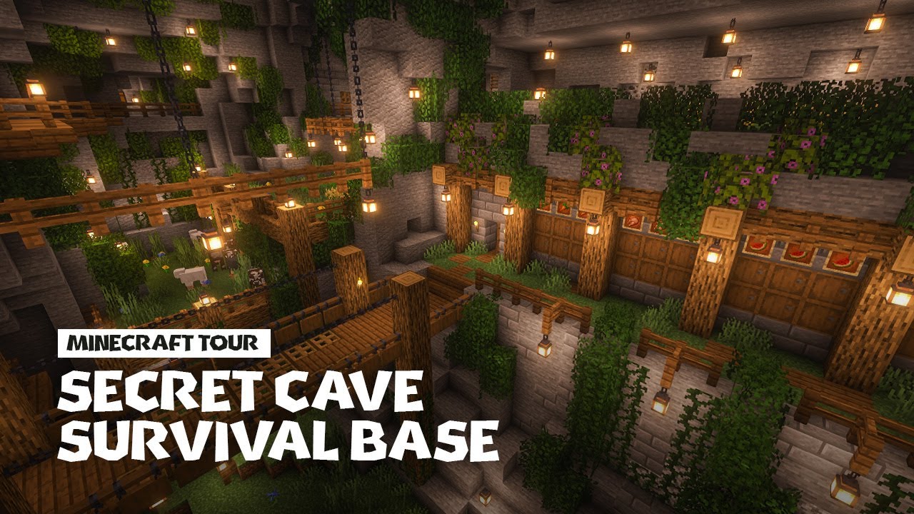 Minecraft: Secret Cave Survival Base 🕳️🏔️ [Tour] - YouTube