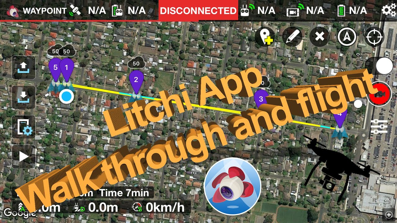 Litchi App up the Street DJI P3S - YouTube