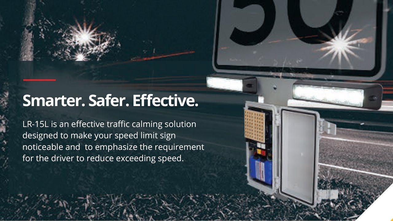 LR15 Radar Activated Strobe Bar for Speed Limit Signs - YouTube