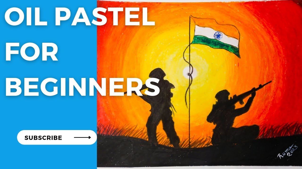 Oil pastel Indian army drawing for beginners...|| Indian soldier easy ...