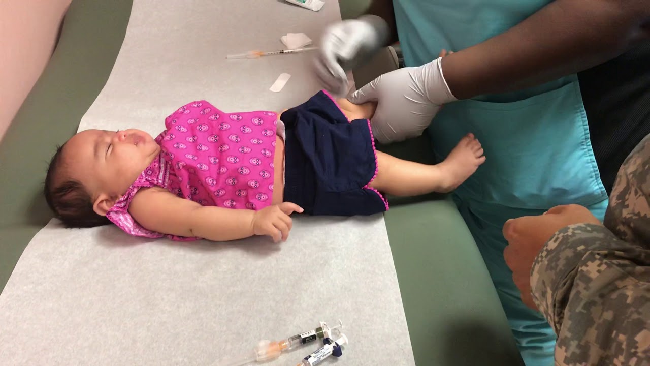 Baby first time getting vaccinated( 2 months old) - YouTube