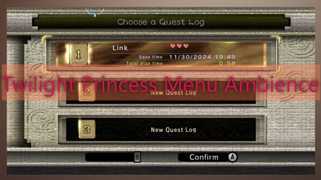 1 Hour of Twilight Princess Menu | Ninendo Wii Ambience - YouTube