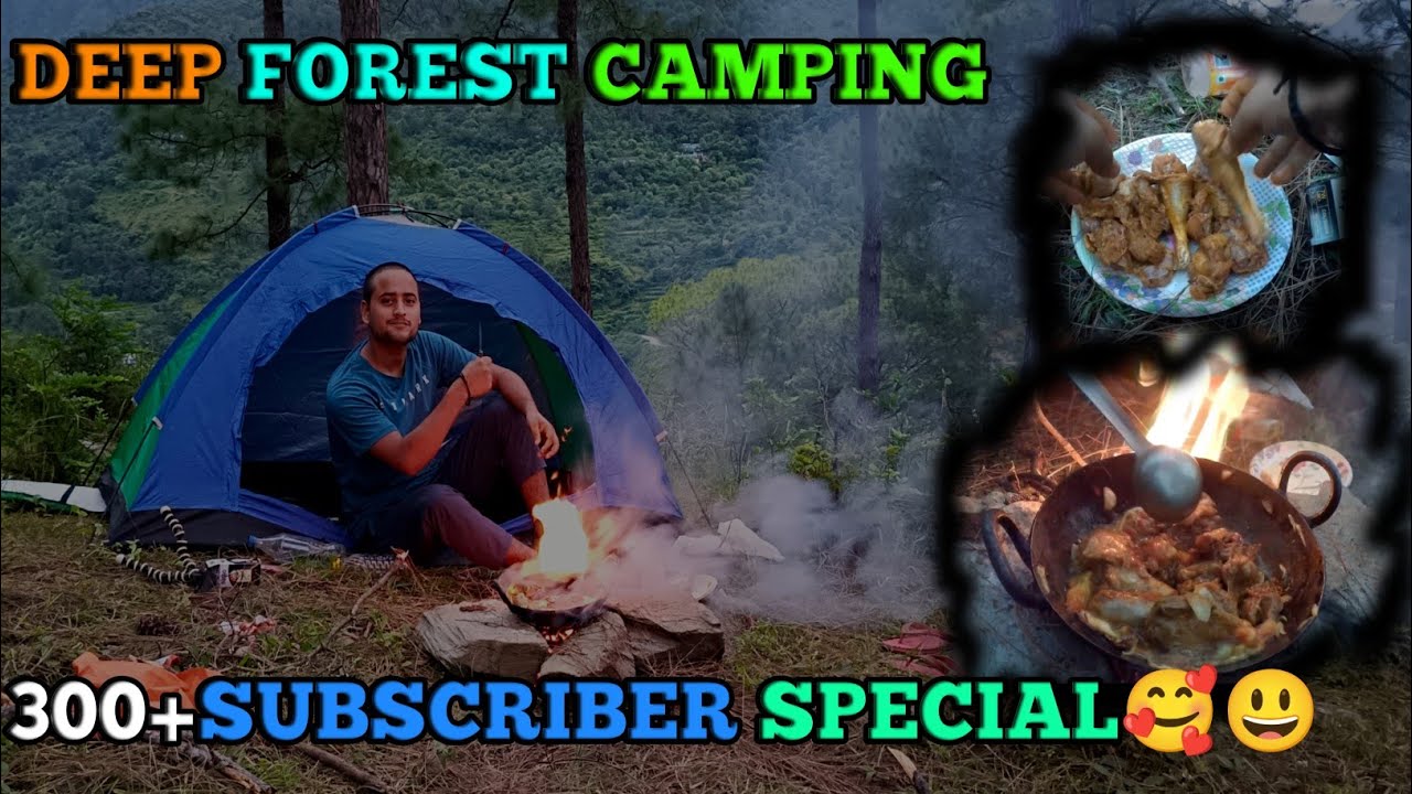 Complete 300 subscriber Celebration Camping In deep FOREST | Camping in ...