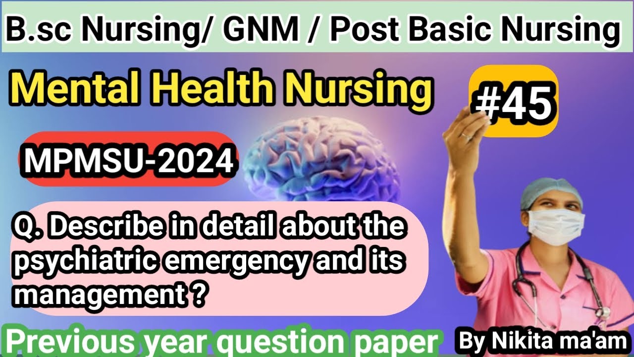 Psychiatric emergencies and its management || Mental Health Nursing ...