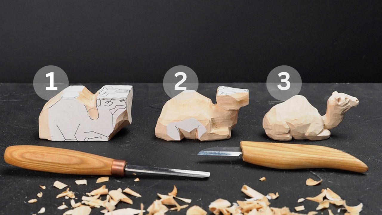 How to carve a Camel figure in 3 steps? I Easy Wood Carving for ...