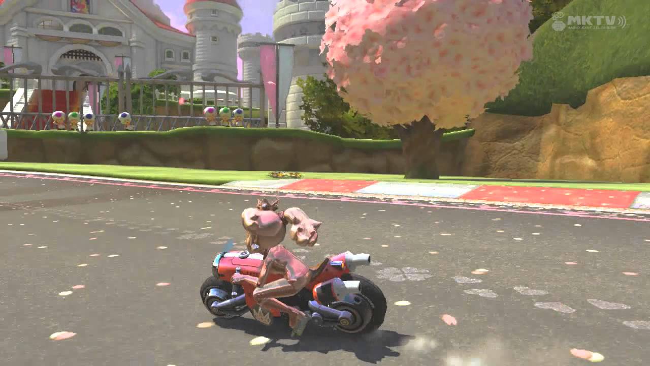 Wii U - Mario Kart 8 - (N64) Royal Raceway, Pink Gold Peach - YouTube