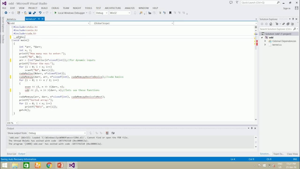 Implementing a Parallel ODD Even Sort algorithm using (GPU) CUDA - YouTube