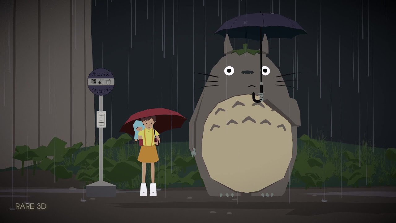 My Neighbor Totoro - Bus stop scene 3D Model - YouTube