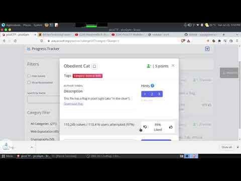 picoCTF: Obedient Cat | General Skills | cat linux tool - YouTube