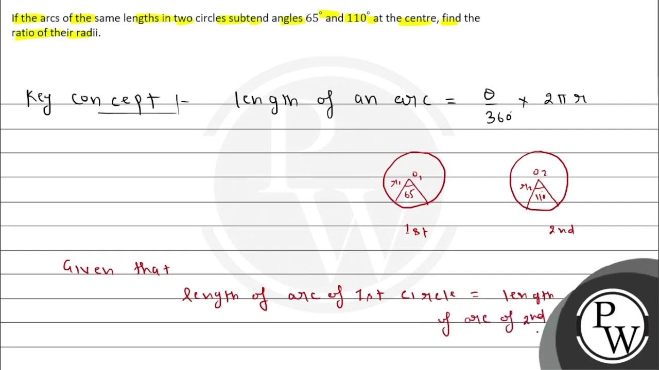 If the arcs of the same lengths in two circles subtend angles \( 65^{\circ} \) and \( 110^{\circ ...