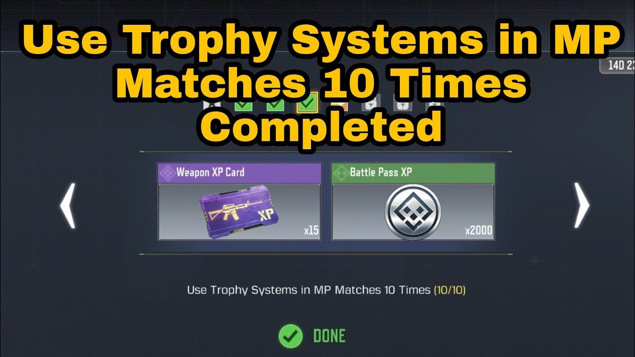 Use Trophy System in MP Matches 10 Times | Trophy System COD Mobile ...