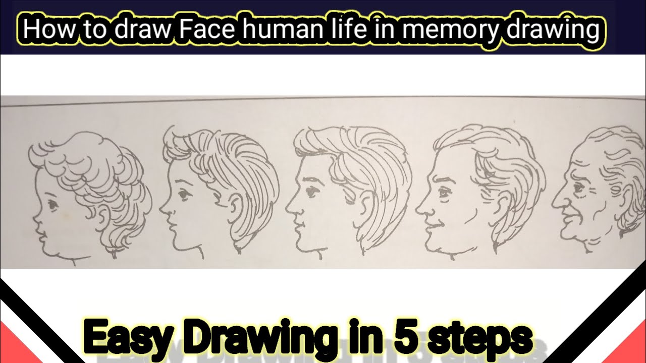 How to draw face human life in memory drawing|Memory drawing ...
