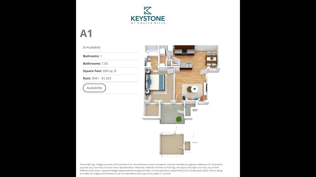Keystone at Castle Hills | A1 | Apt. 711 - YouTube
