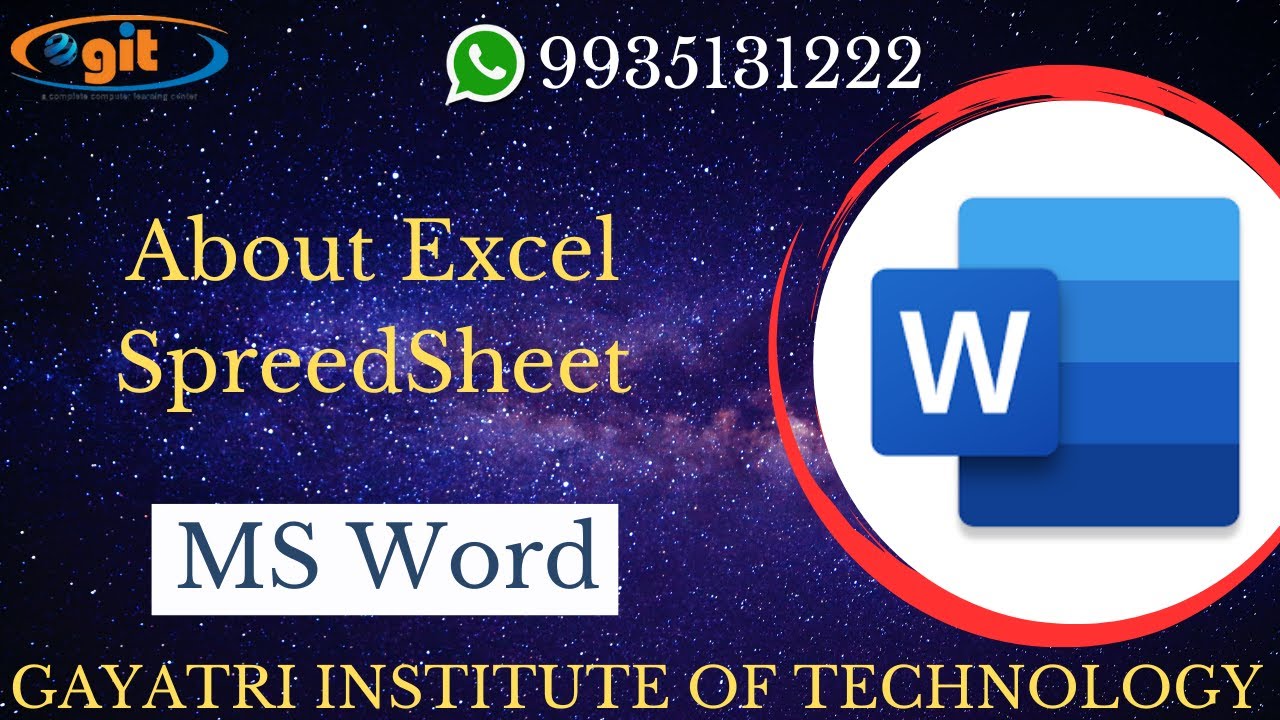 About Excel SpreedSheet in MS Word | GIT Education - YouTube