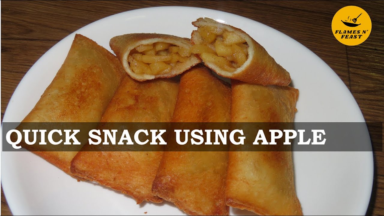 Quick snack using apple | apple bread roll | healthy snack | 5 min tea ...