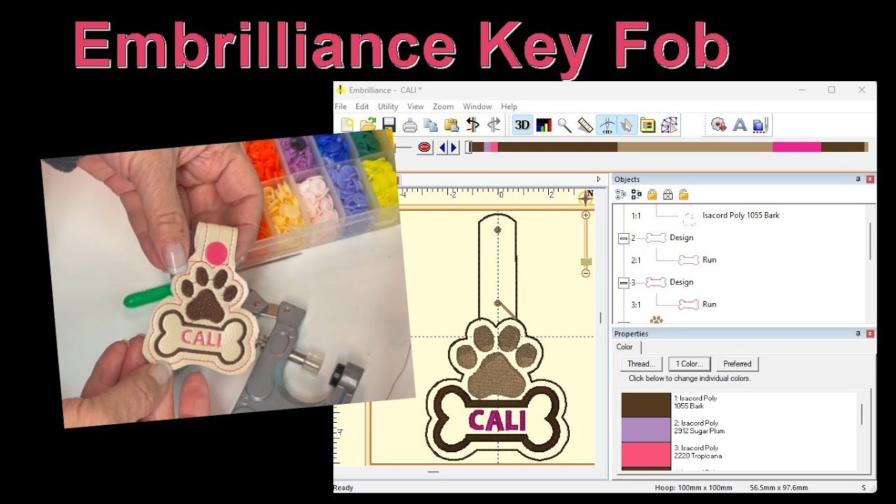 Customized Key Fob using Embrilliance From START to FINISH - YouTube
