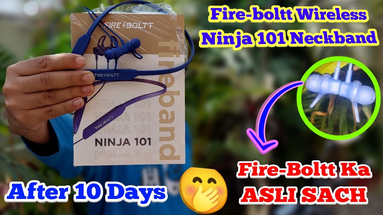 Fire-Boltt Wireless Ninja 101 Neckband Earphones Unboxing and Full ...