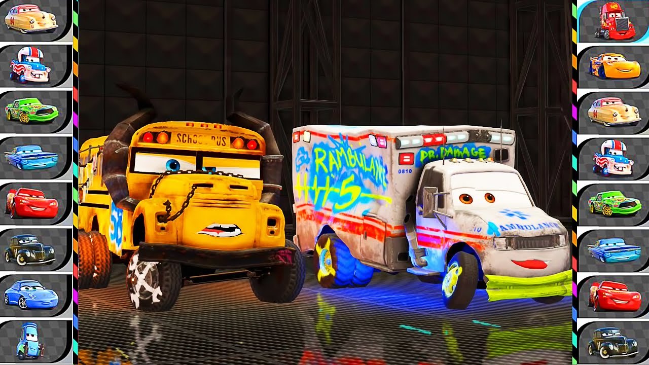 Cars 3 Driven to Win: Dr.Damage and Miss Frittet - Race Gameplay - YouTube