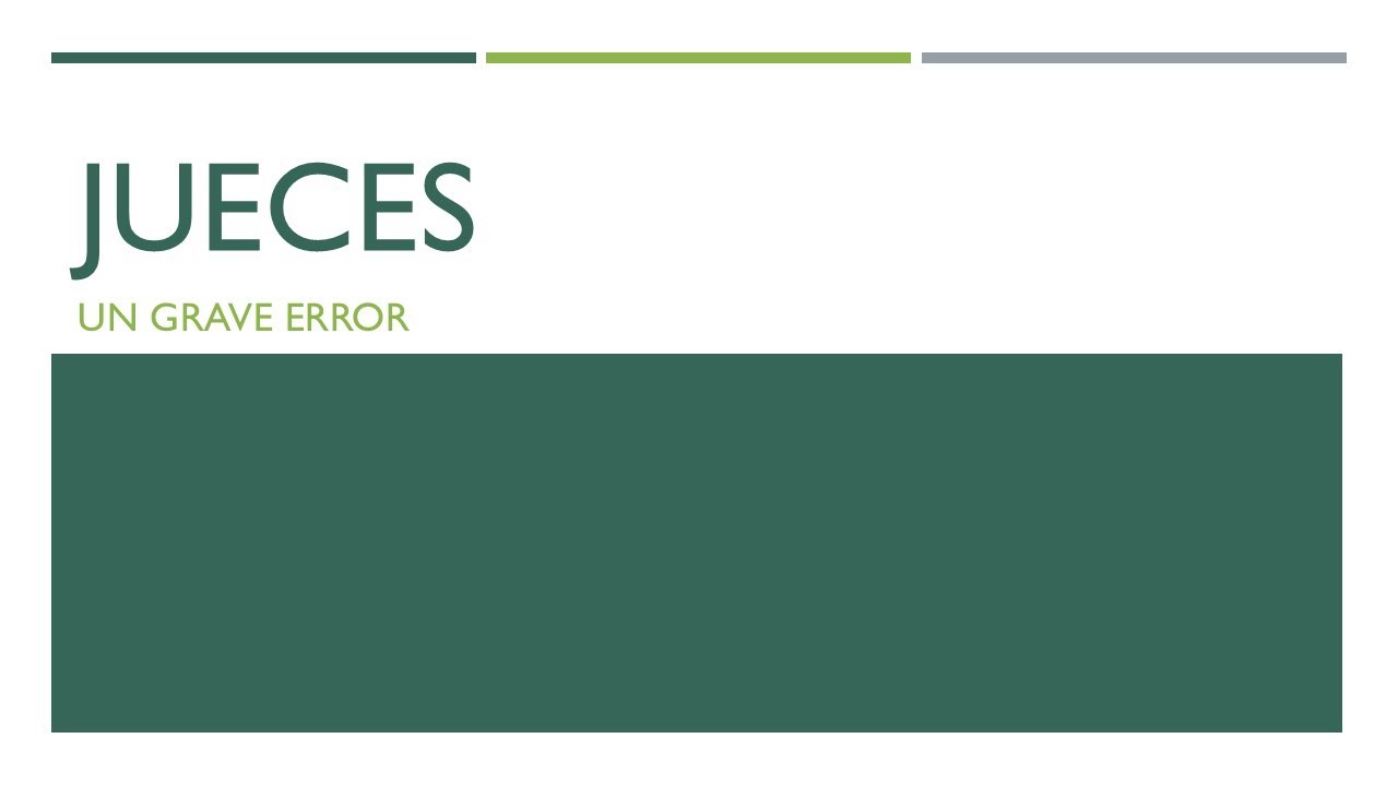 Jueces. Un grave error - YouTube