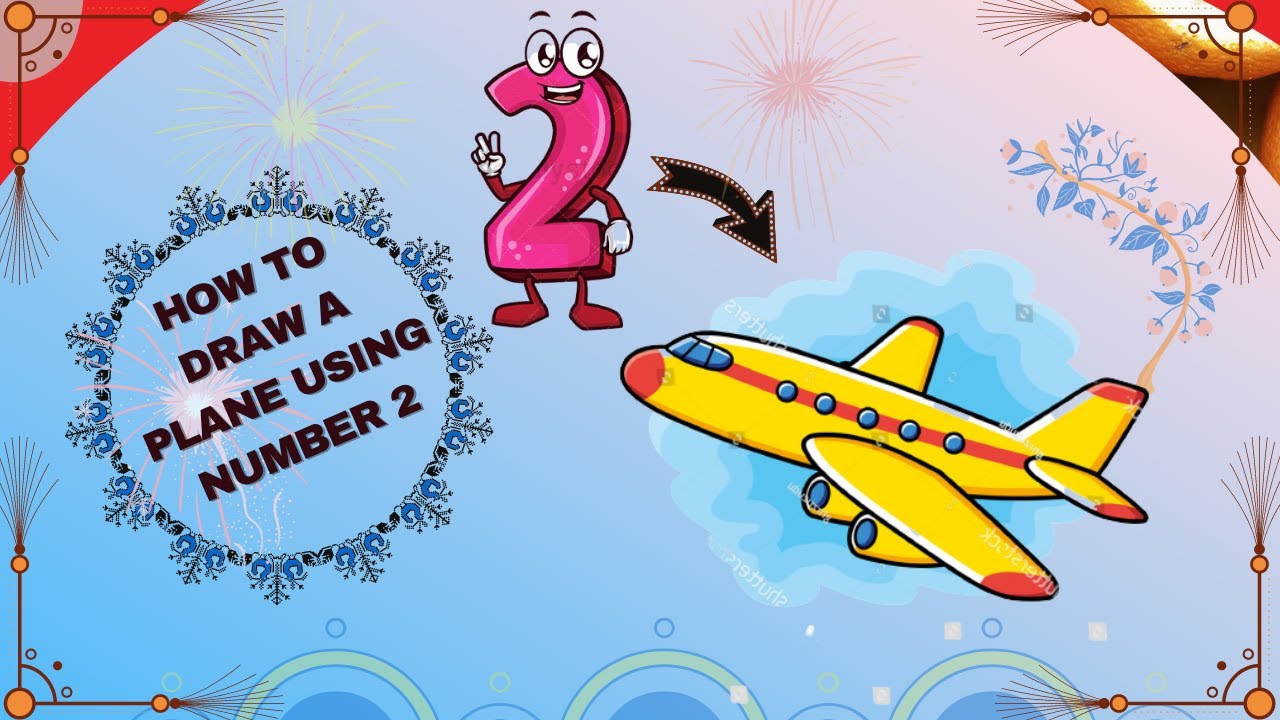 How To Draw A Plane Using Number 2//Dream Art - YouTube