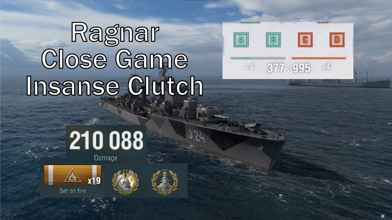 Ragnar Close Game - Down to the Wire - 210k - WoWs Replay - YouTube