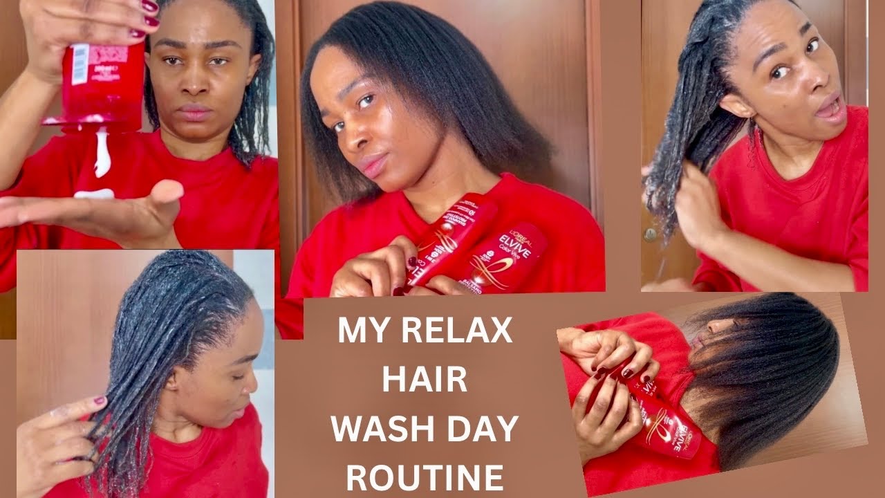 RELAXING MY HAIR AFTER 10 Yrs |WASH DAY ROUTINE | PRODUCTS I USED - YouTube