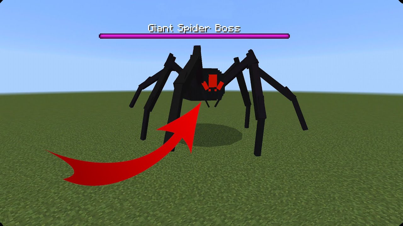 Giant Spider Boss Addon in Minecraft pe - YouTube