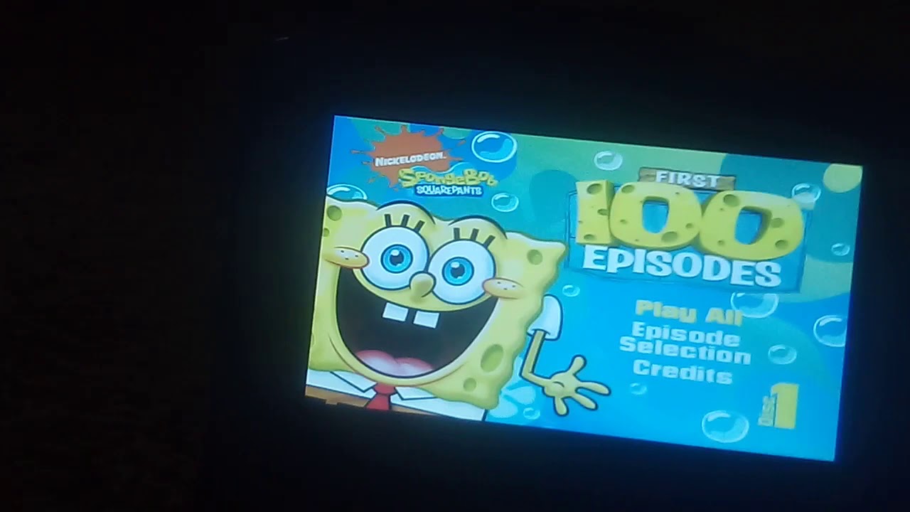 SpongeBob SquarePants the first 100 episodes disc 1 previews and menu ...