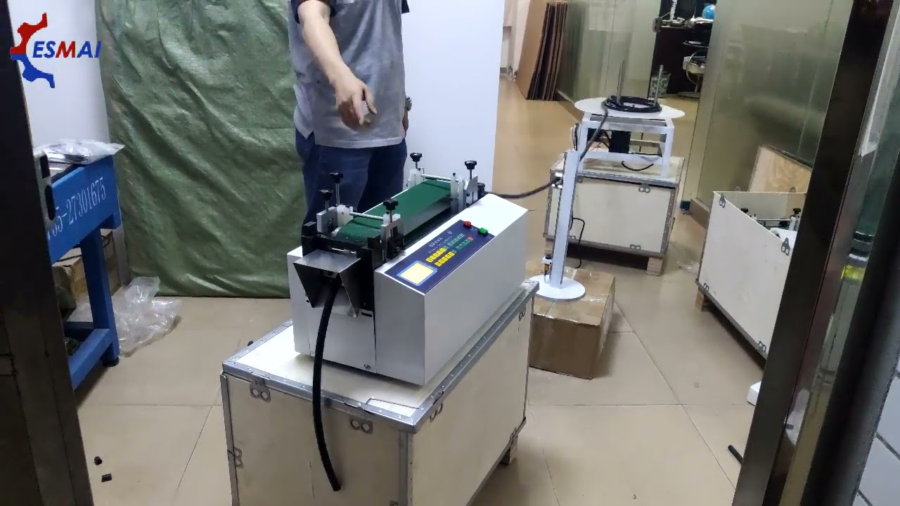 Silicone tube cutting machine with precise cut length ES-009 - YouTube