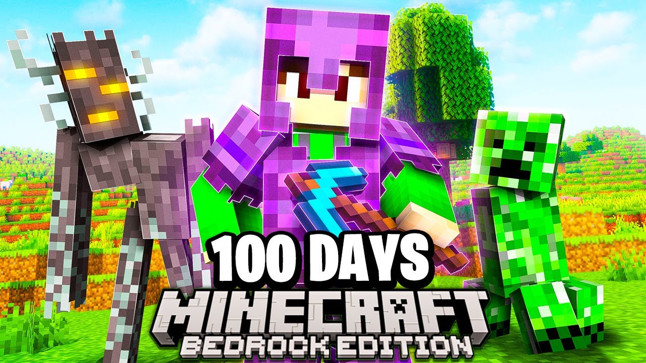 I Survived 100 Days in BEDROCK Minecraft Hardcore! - YouTube