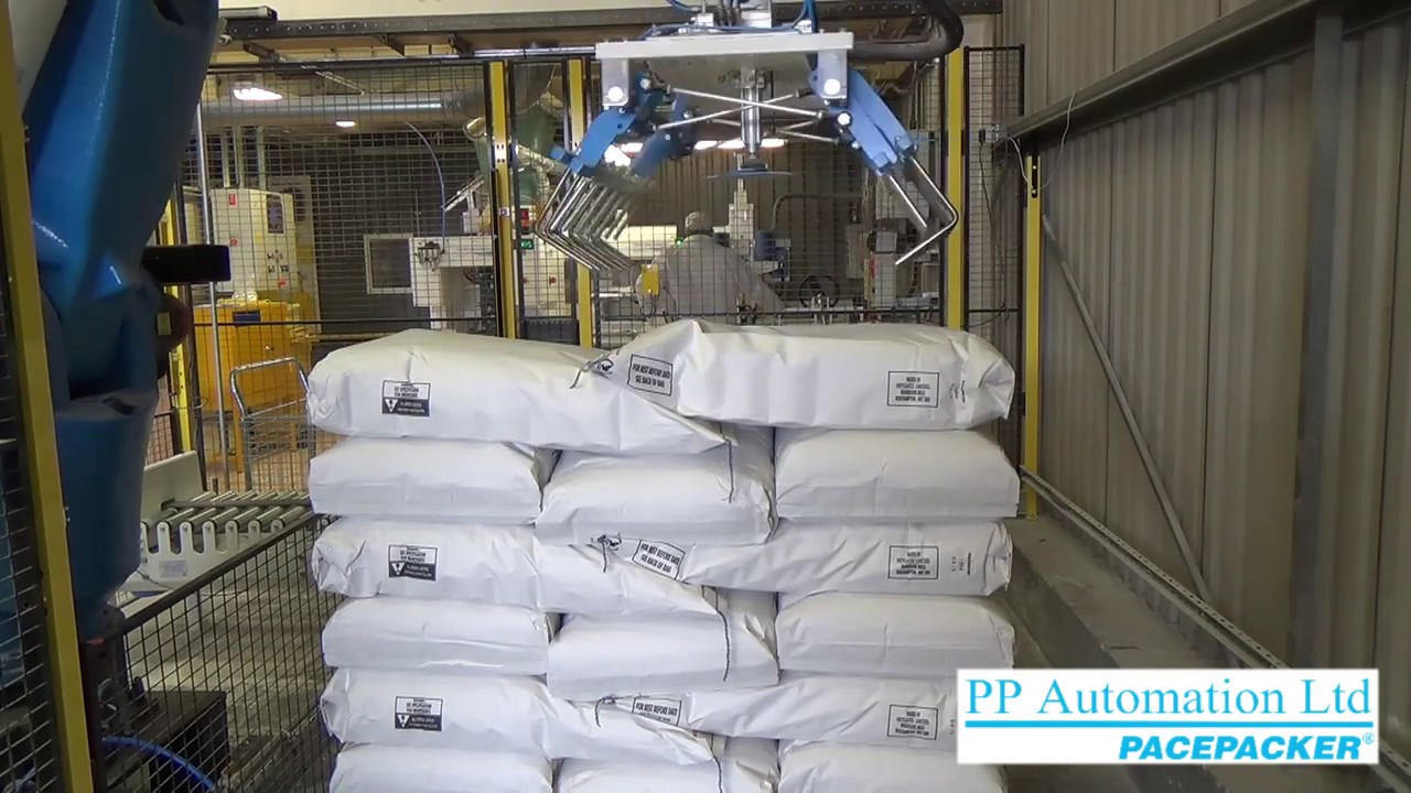 Flour Bagging and Robot Palletising System - YouTube