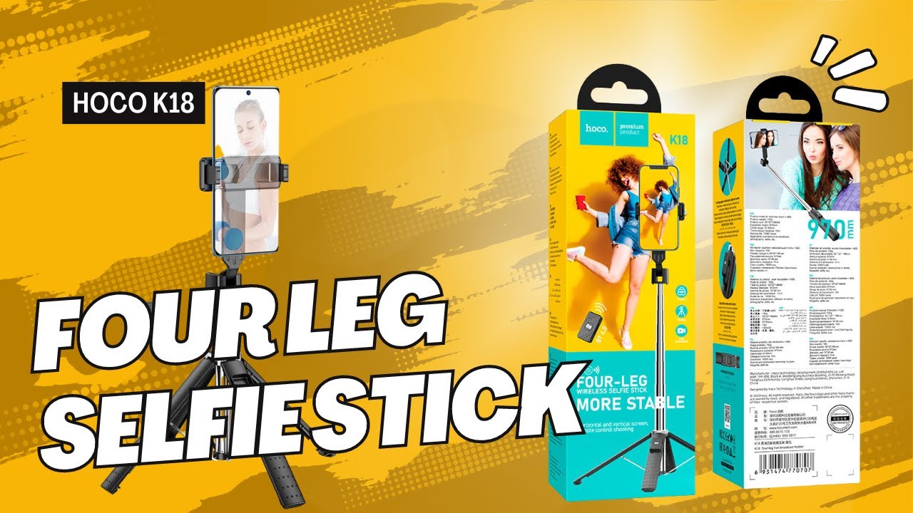 Hoco K18 Four leg Wireless Selfie stick - YouTube